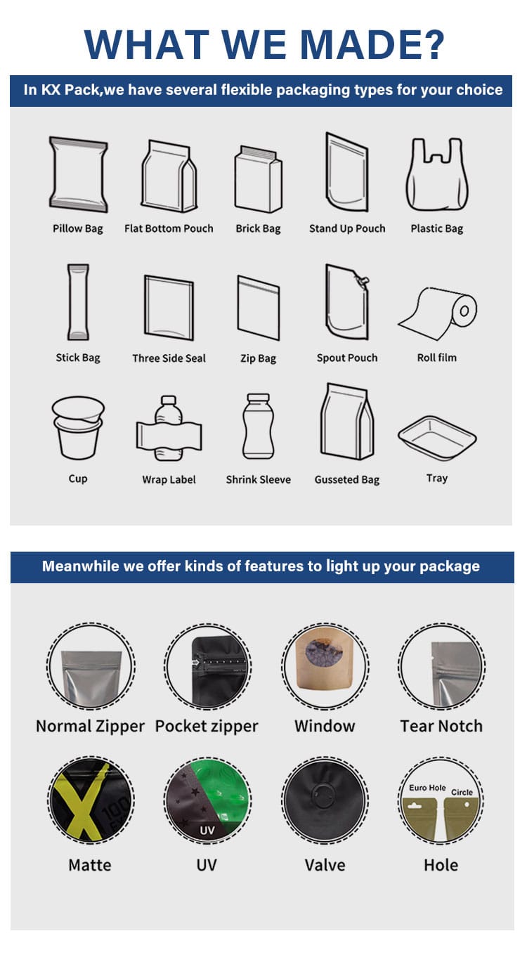 Custom snack packaging film plastic film food packaging film